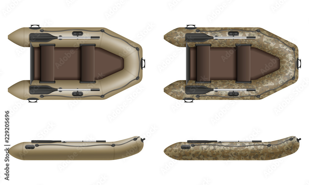 inflatable rubber boat for fishing and tourism vector illustration ...