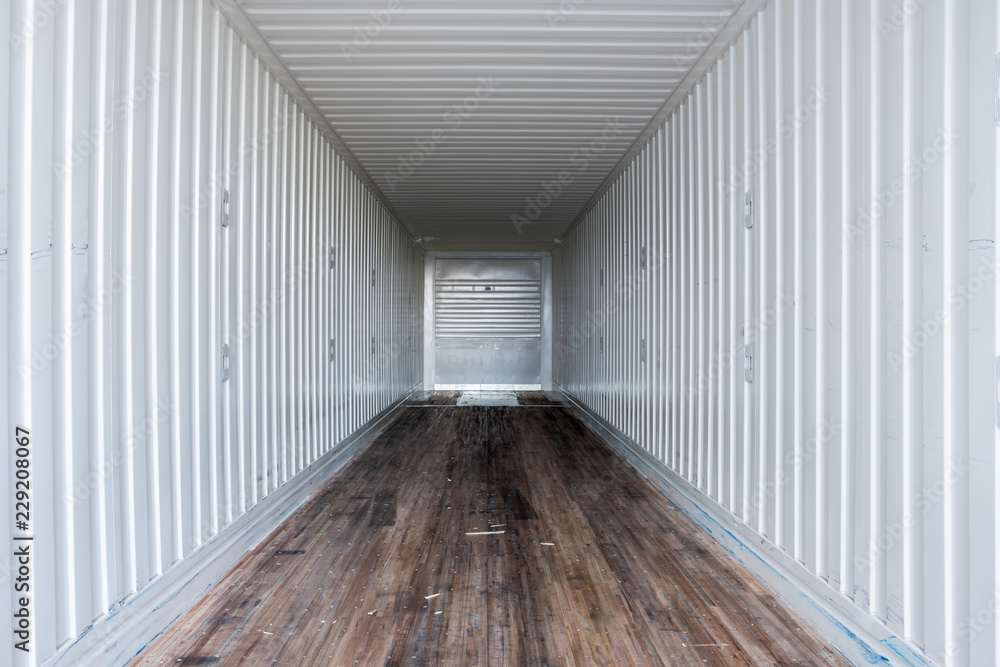 Interior view of empty semi truck dry van commercial trailer Stock ...