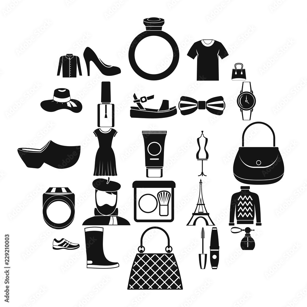 Mode icons set. Simple set of 25 mode vector icons for web isolated on ...