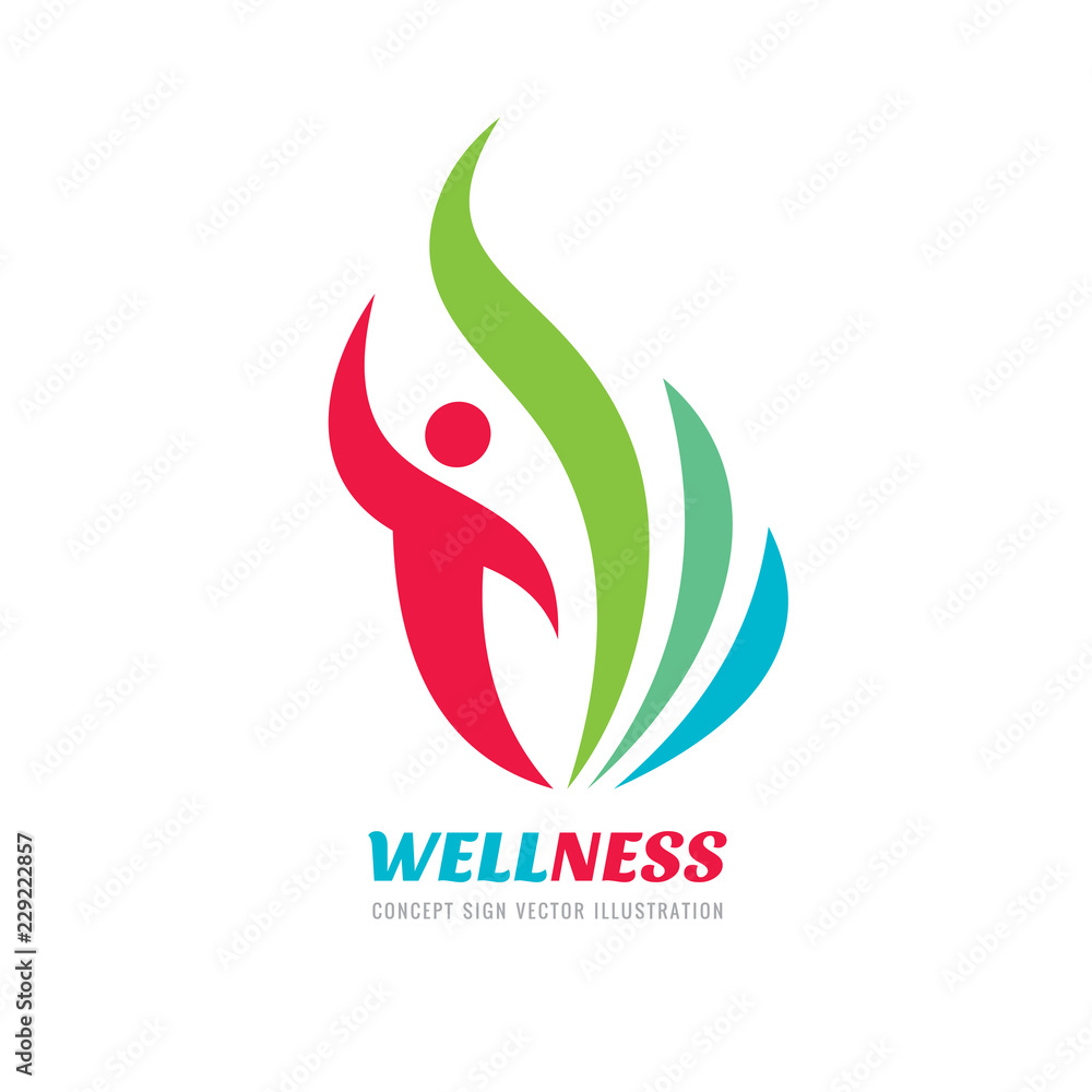 Wellness - vector business logo concept illustration. Abstract human ...