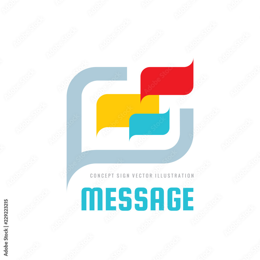 Message - speech bubbles vector logo concept illustration in flat style ...