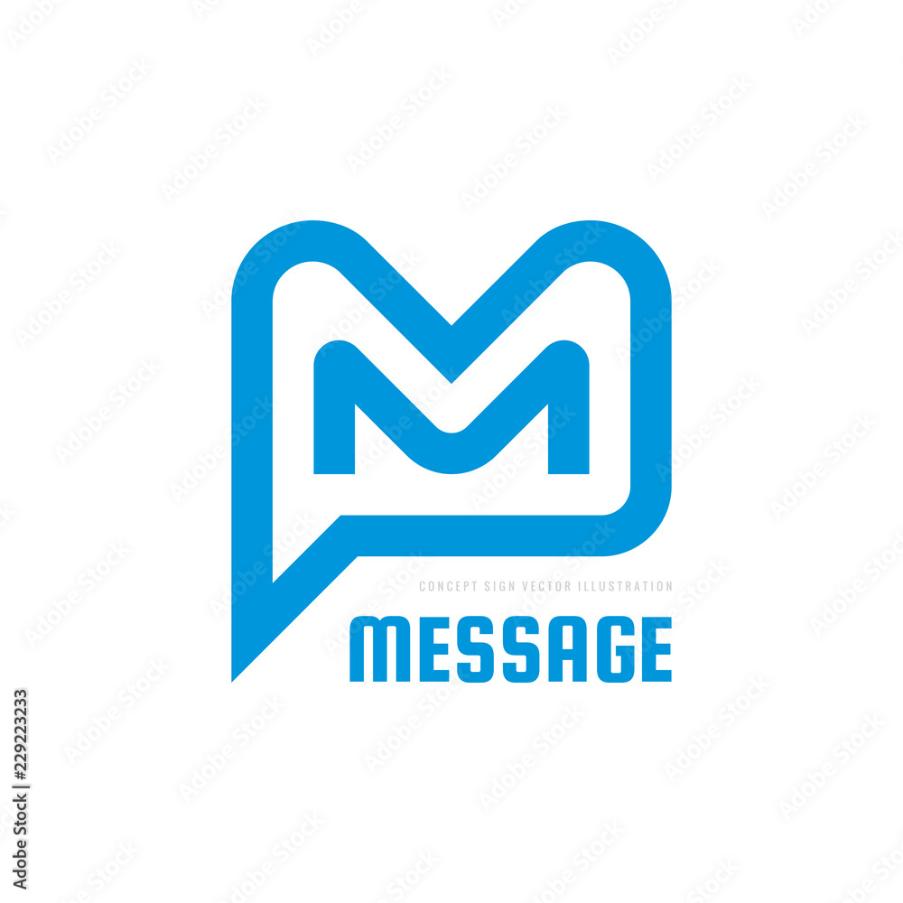Message - speech bubbles vector logo concept illustration in flat style ...