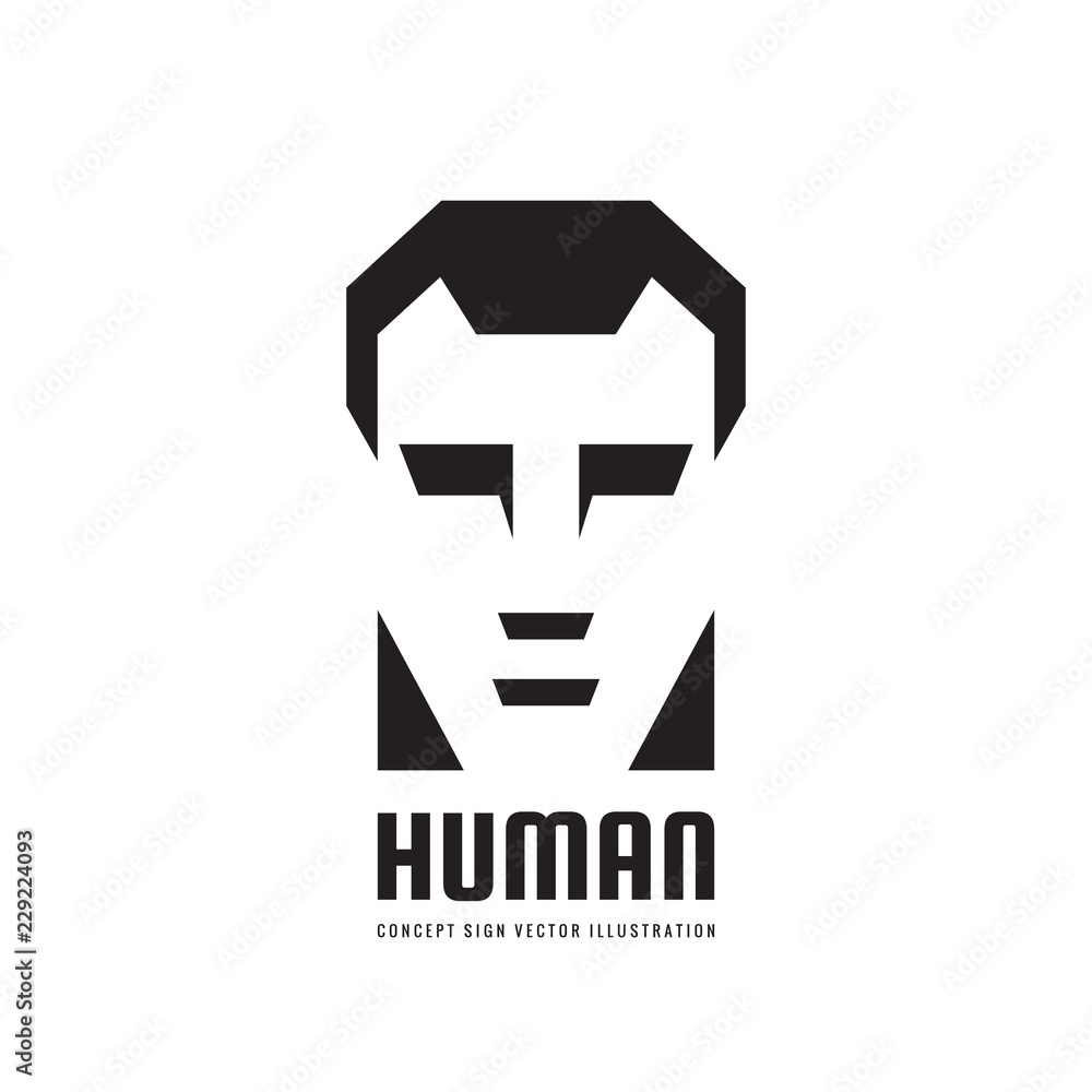 Human character head vector logo concept for business company, website ...