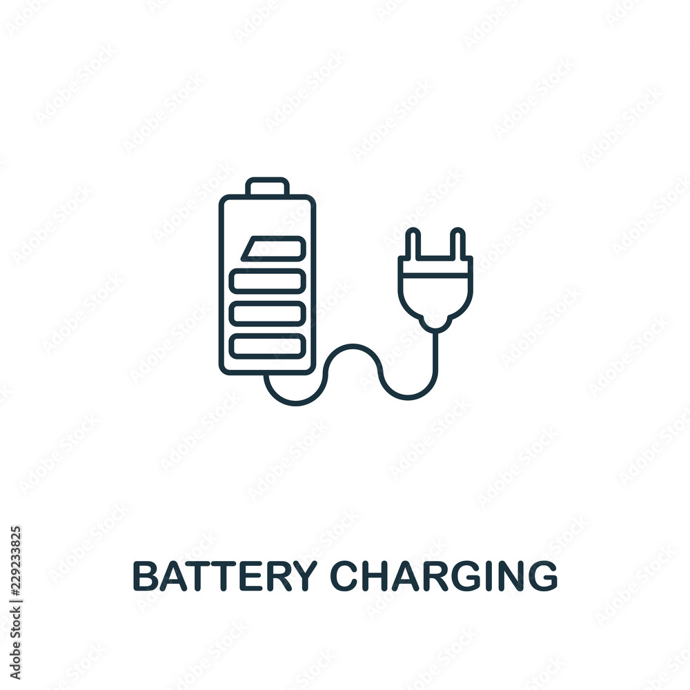 Battery Charging icon outline style. Premium pictogram design from ...