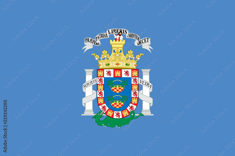 Flag of Melilla. Vector illustration. World map Stock Vector | Adobe Stock