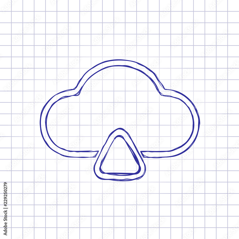 outline upload simple cloud icon. linear symbol with thin outline. Hand ...