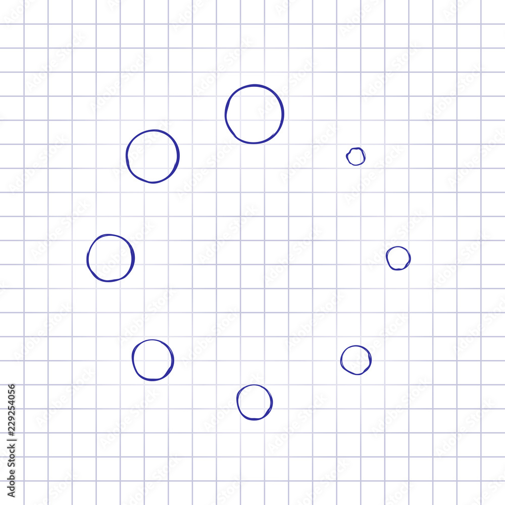 Simple loading symbol. Hand drawn picture on paper sheet. Blue ink ...