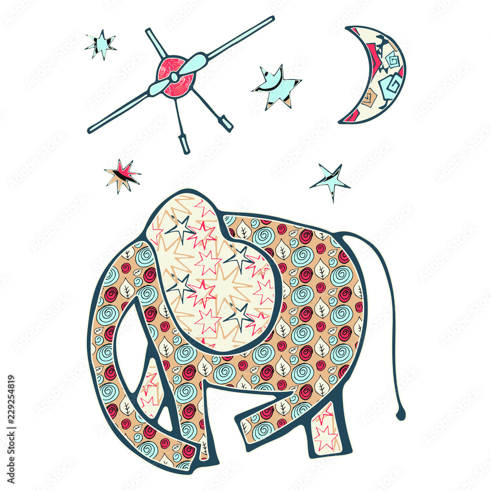 Ilustración - El Principito - El Piloto y su Elefante Stock Vector ...