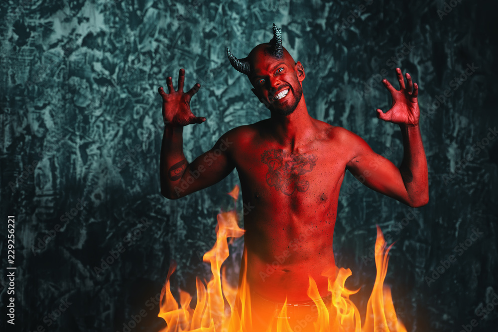 angry devil man Stock Photo | Adobe Stock