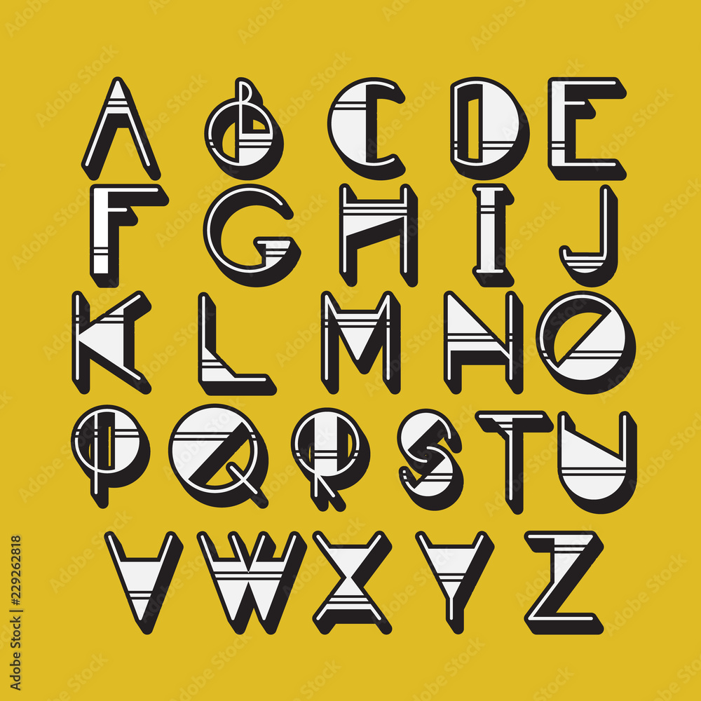 Ethnic modern font, typeface made in african style. Latin alphabet ...