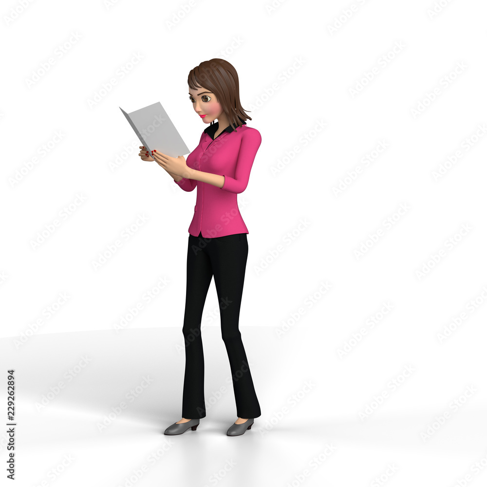 Female characters for presentation and learning poses Stock ...