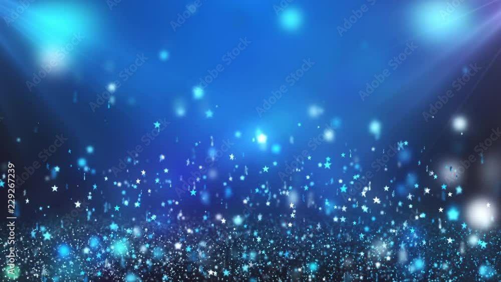 Floating Stars Shining on Light Blue Animated Motion Background Stylish ...