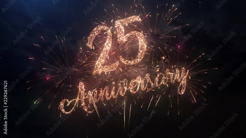 Happy birthday Anniversary 25 years celebration greeting text with ...