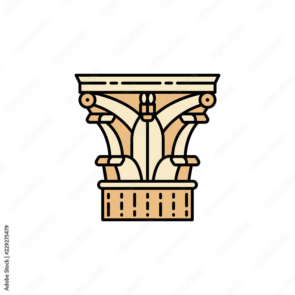 Column icon. Element of color ancient greece icon for mobile concept ...