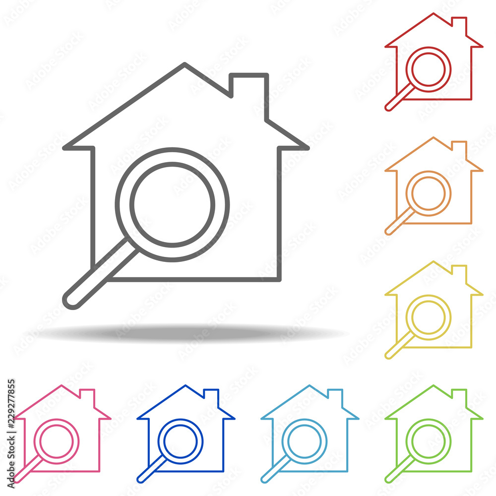 house search icon. Elements of Building Landmarks in multi color style ...