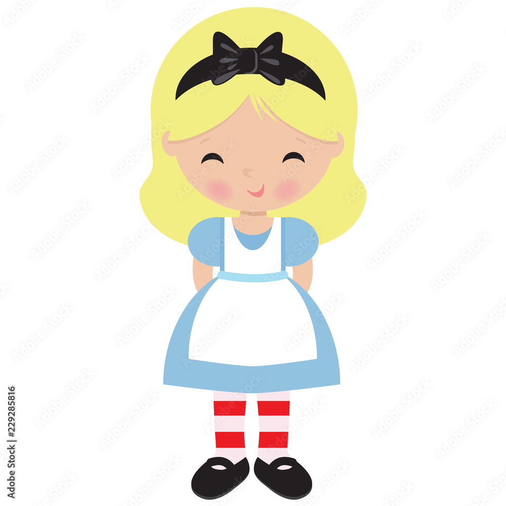 Alice in Wonderland vector cartoon illustration Stock Vector | Adobe Stock