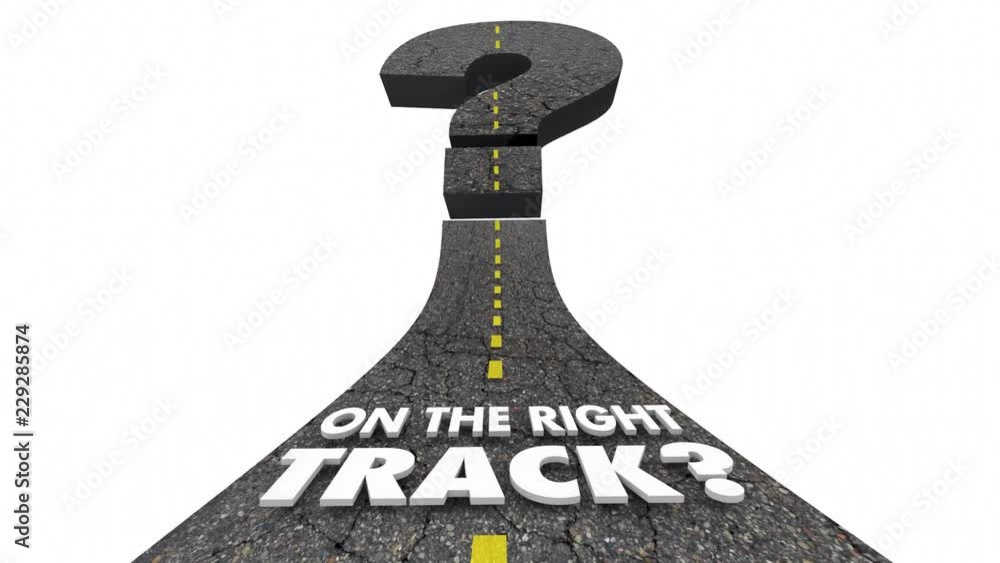 On the Right Track Direction Question Mark Road 3d Animation Stock ...