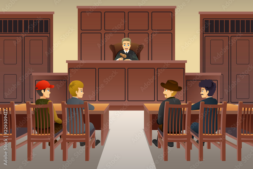 Court Scene Illustration Stock Vector | Adobe Stock