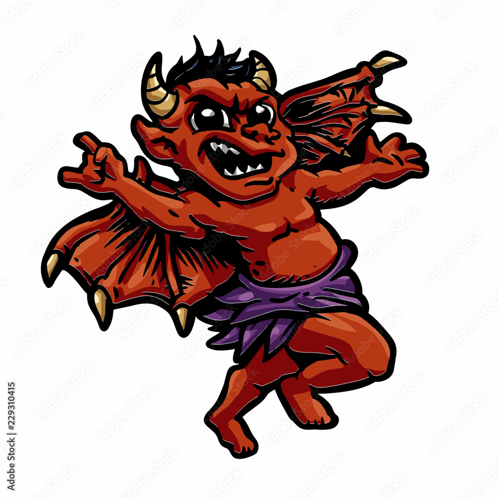 Baby demon vector illustration Stock Vector | Adobe Stock
