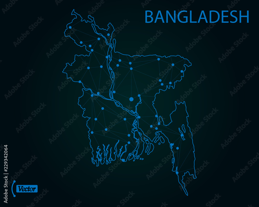 Map of Bangladesh. Vector illustration. World map Stock Vector | Adobe ...