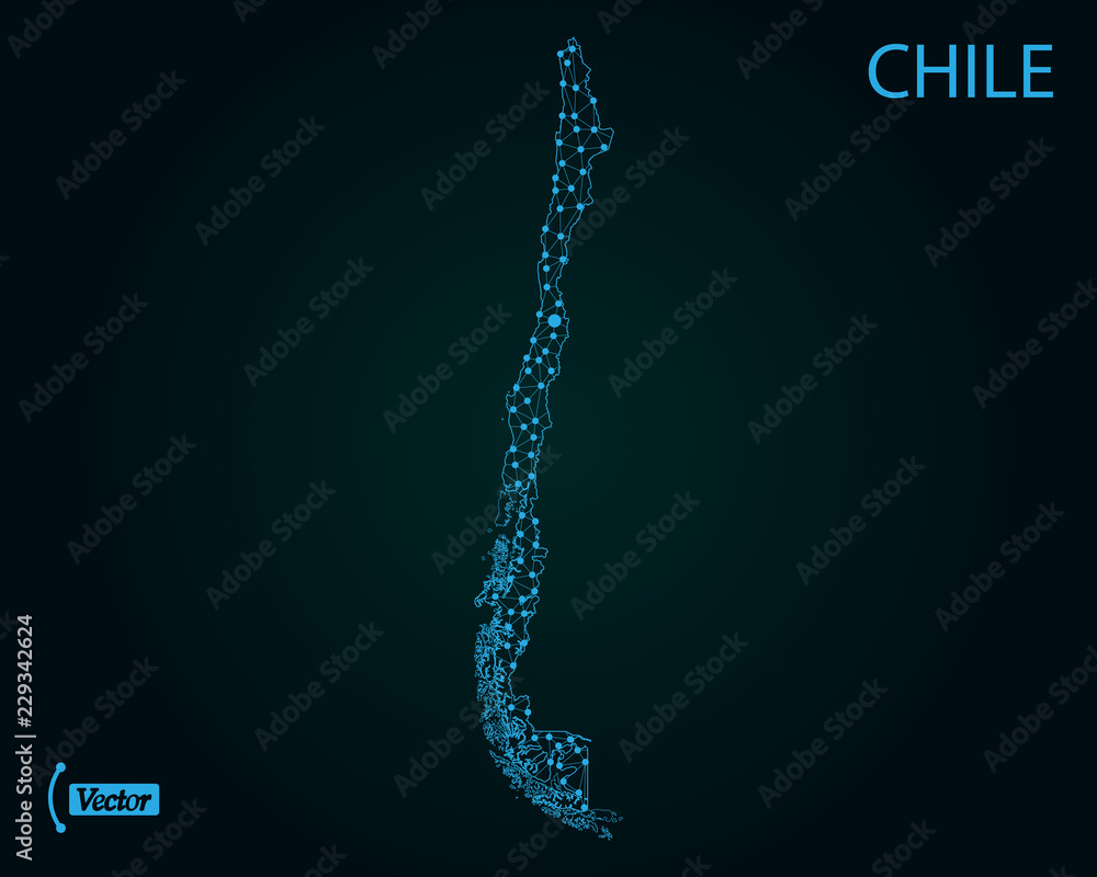Map of Chile. Vector illustration. World map Stock Vector | Adobe Stock