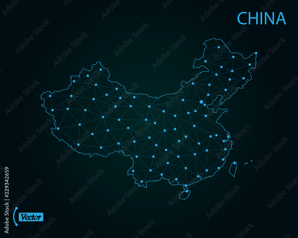 Map of China. Vector illustration. World map Stock Vector | Adobe Stock