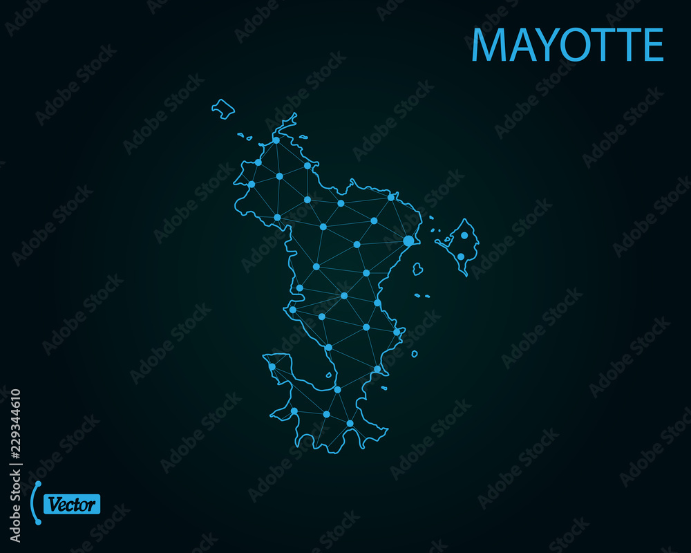 Map of Mayotte. Vector illustration. World map Stock Vector | Adobe Stock