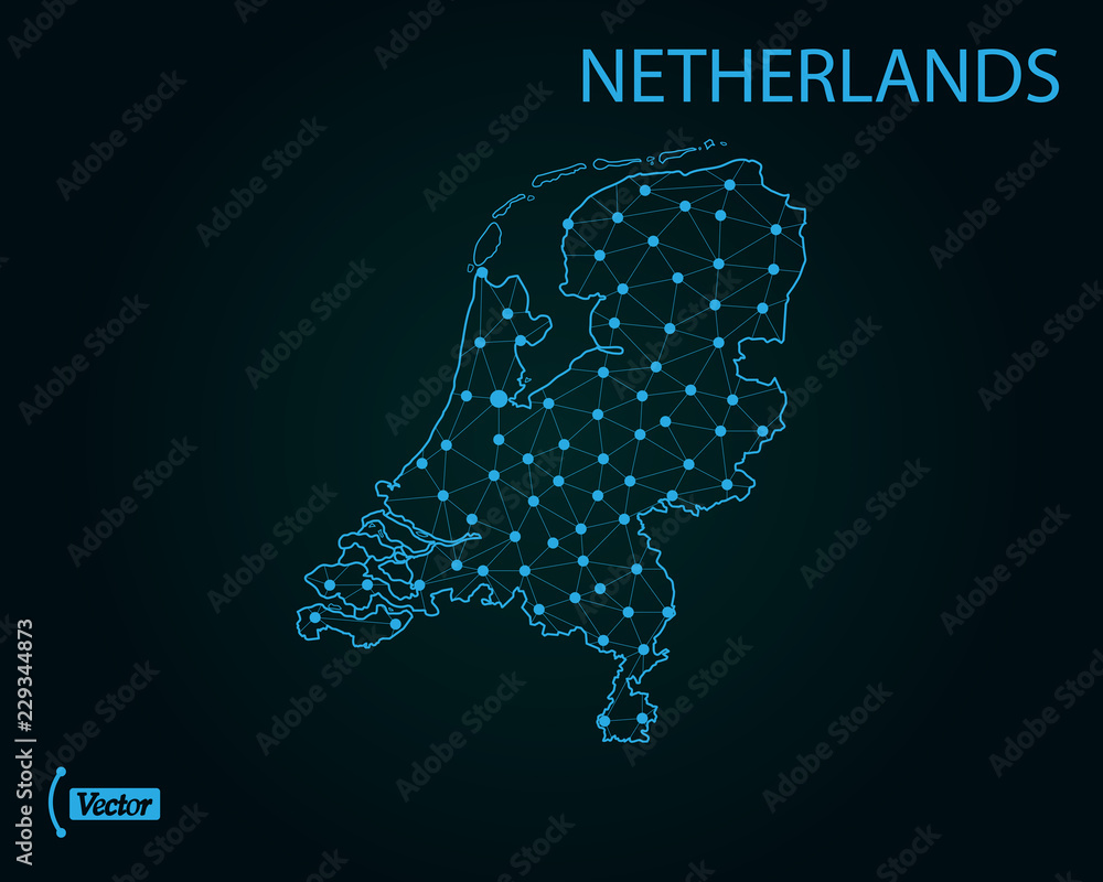 Map of Netherlands. Vector illustration. World map Stock Vector | Adobe ...
