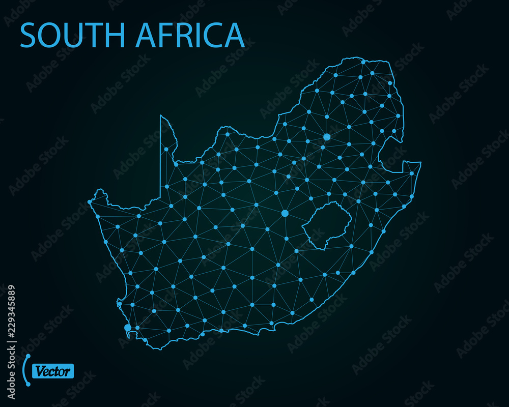 Map of South Africa. Vector illustration. World map Stock Vector ...