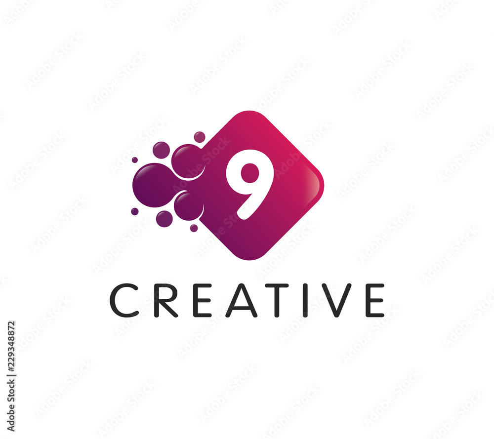 Nine Bubbles Logo Stock Vector | Adobe Stock