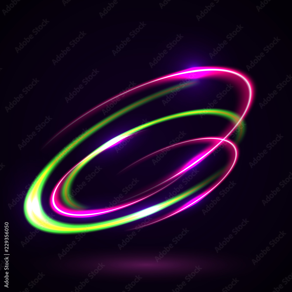 Vector light effect. The object s light stroke. Circular lens flare ...