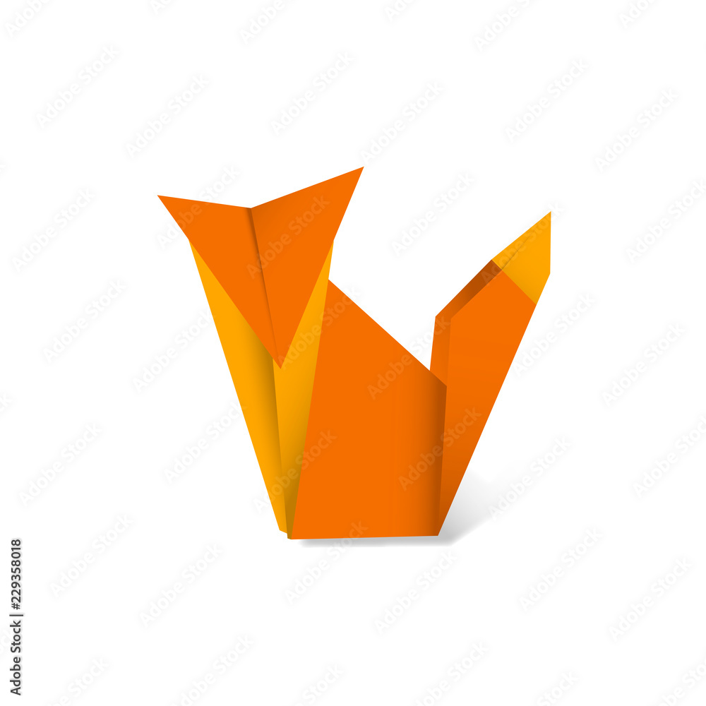 Origami-Figuren: Fuchs Stock Vector | Adobe Stock