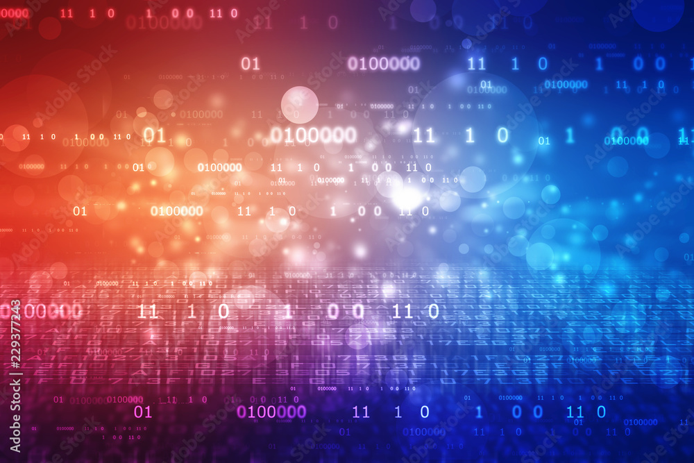 Binary Code Background, Digital Abstract technology background, Cyber ...