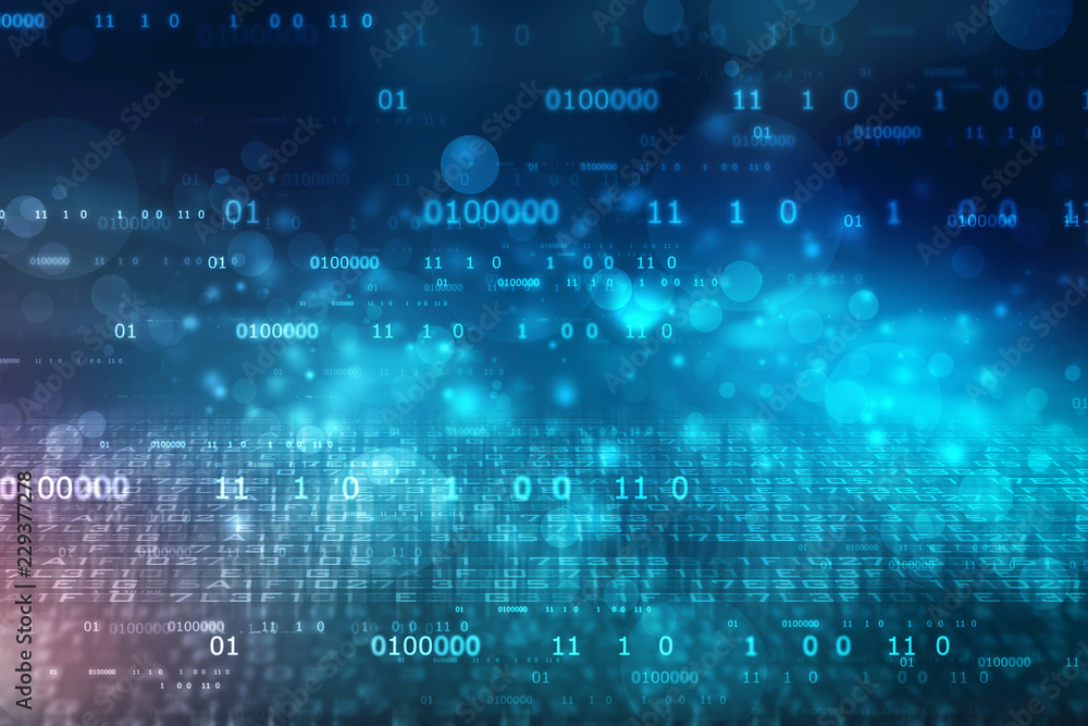 Binary Code Background, Digital Abstract technology background, Cyber ...