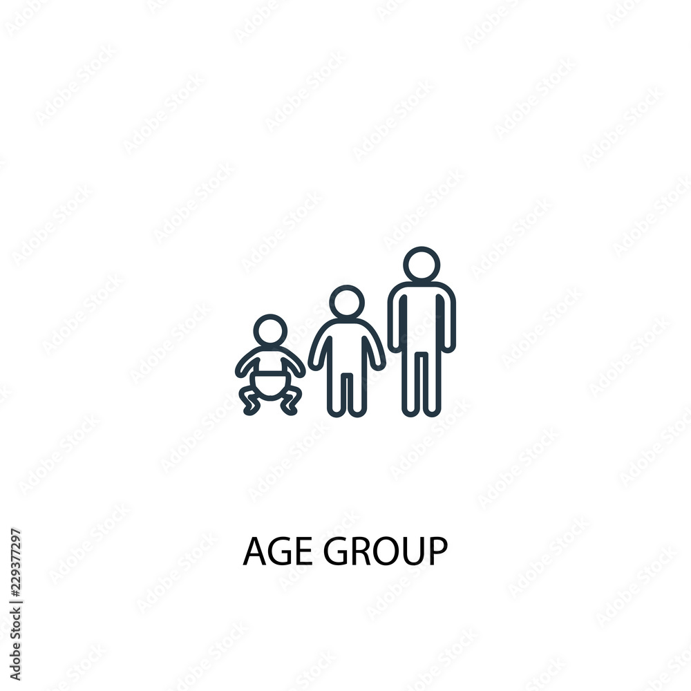 Age group concept line icon. Simple element illustration. Age group ...