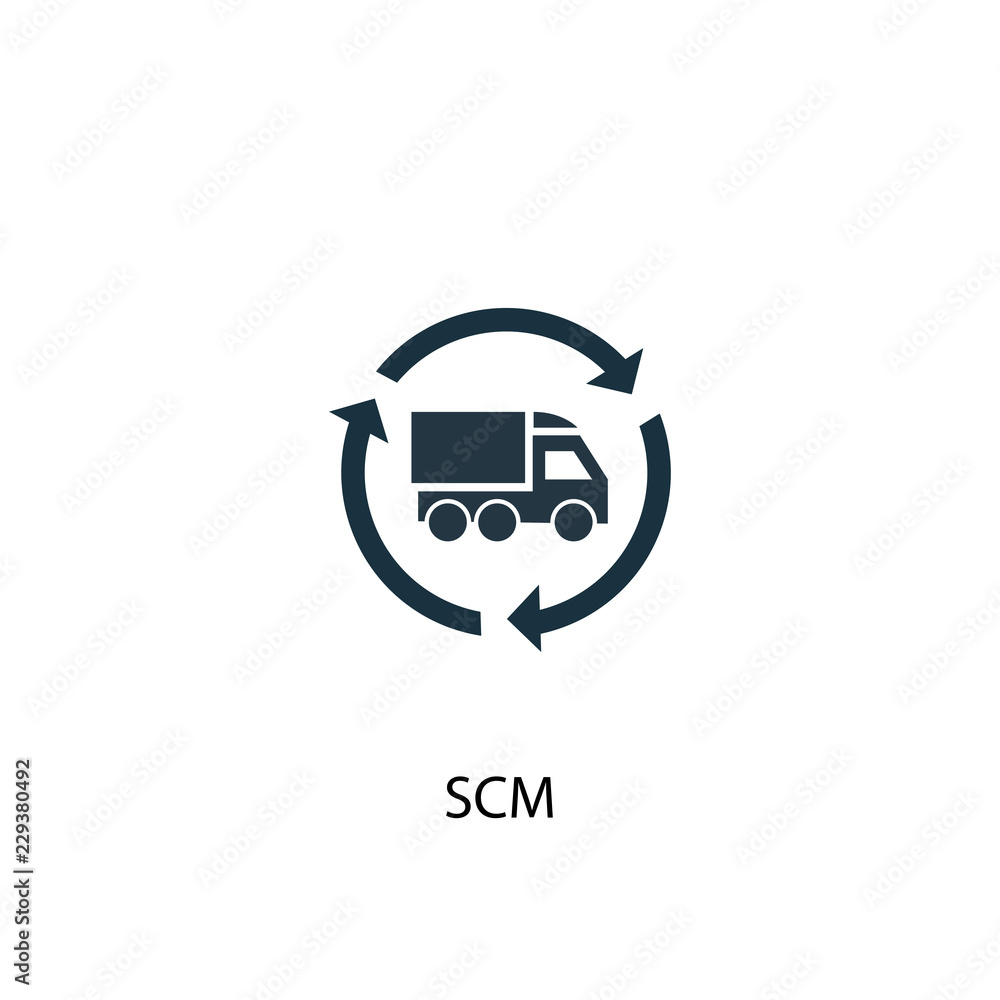 SCM icon. Simple element illustration. SCM concept symbol design. Can ...