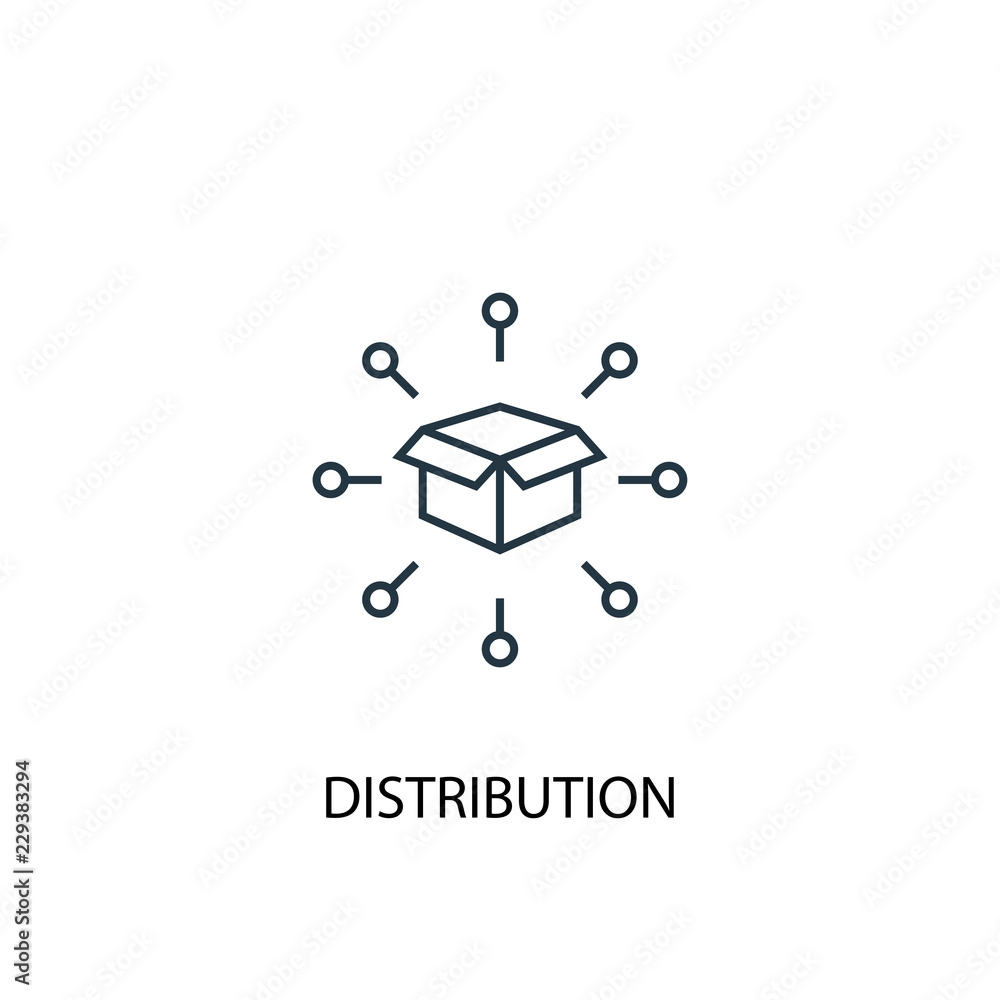 distribution concept line icon. Simple element illustration ...