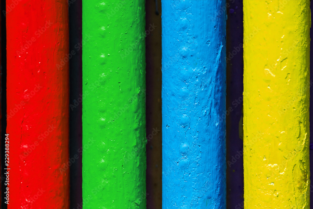 Pipes painted in colors of famous software manufacturer logo ...