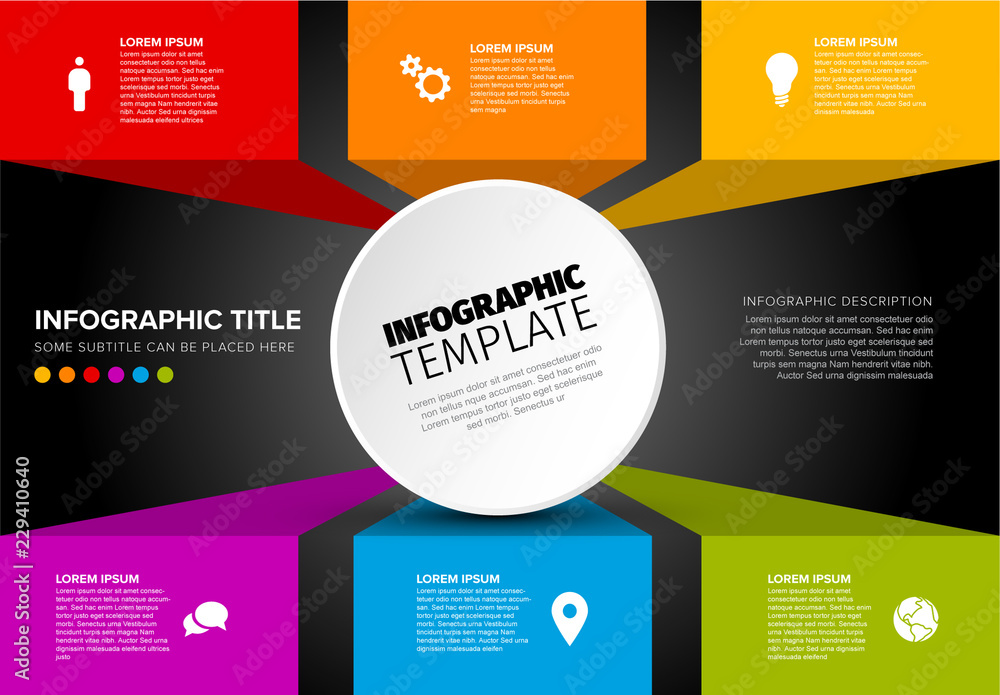 Infographic Layout with 3D Blocks Stock Template | Adobe Stock