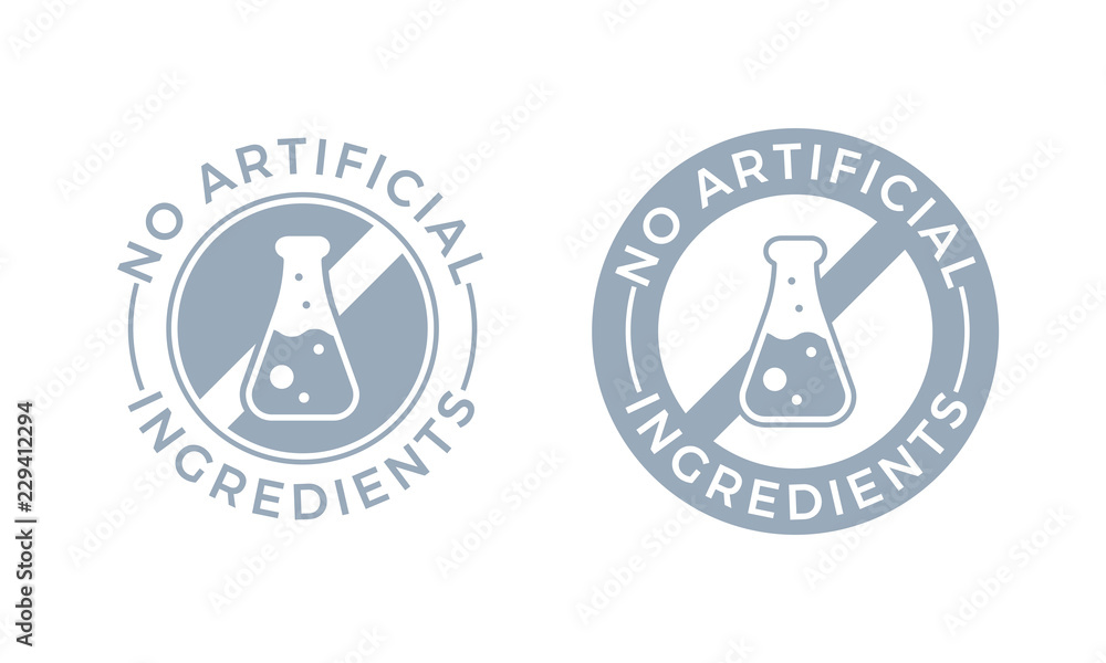 No artificial colors and dyes icon for skin and body cosmetic or food ...