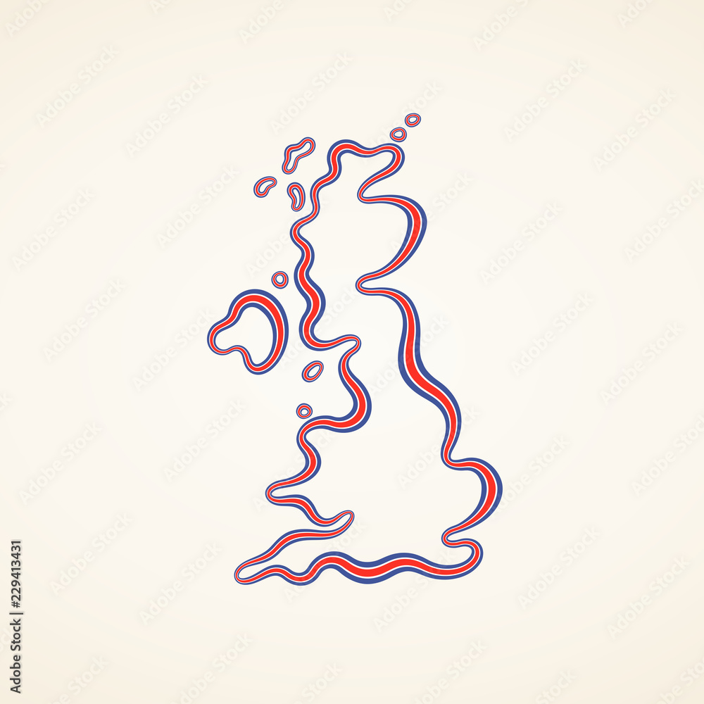 United Kingdom - Outline Map Stock Vector | Adobe Stock