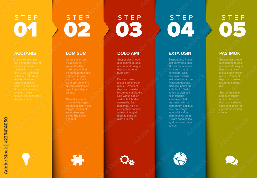 Infographic Layout with Overlapping Stripes Stock Template | Adobe Stock