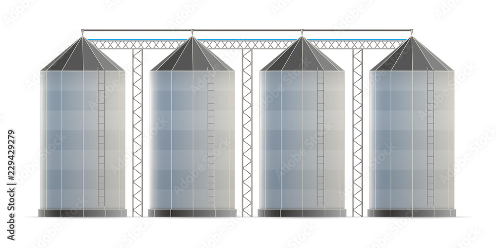 Vetor de Creative vector illustration of agricultural silo storehouse ...