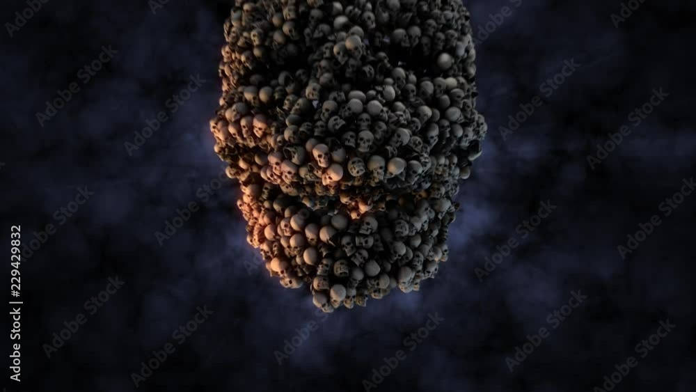 Skull of Skulls Moving Into Opening Mouth Loop. animation of a skull ...