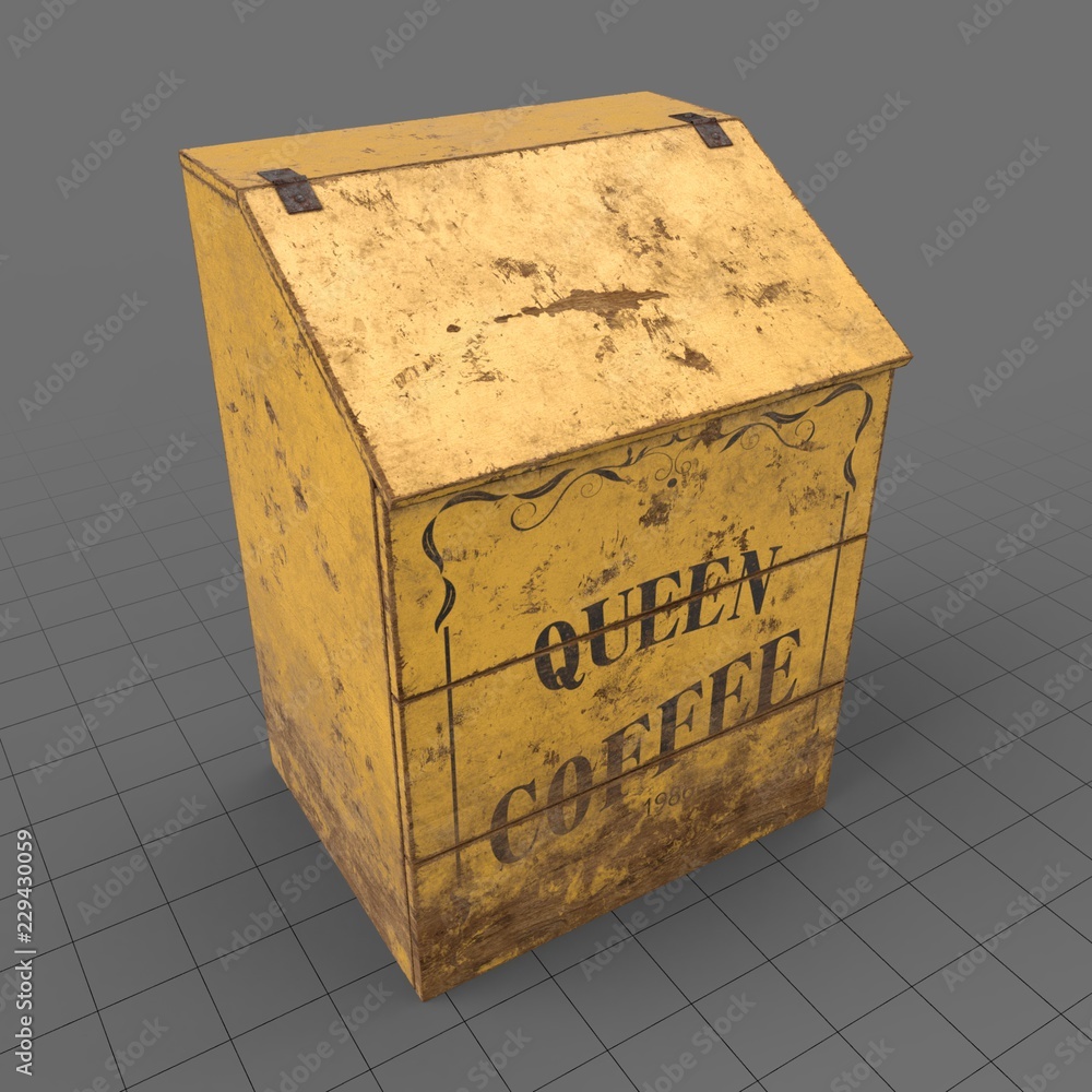 Antique coffee bin Stock 3D asset | Adobe Stock