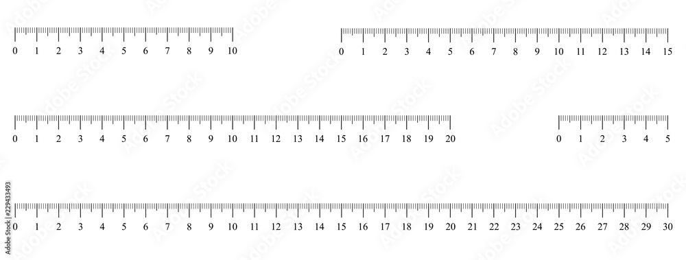 Ruler scale set vector illustration Stock Vector | Adobe Stock