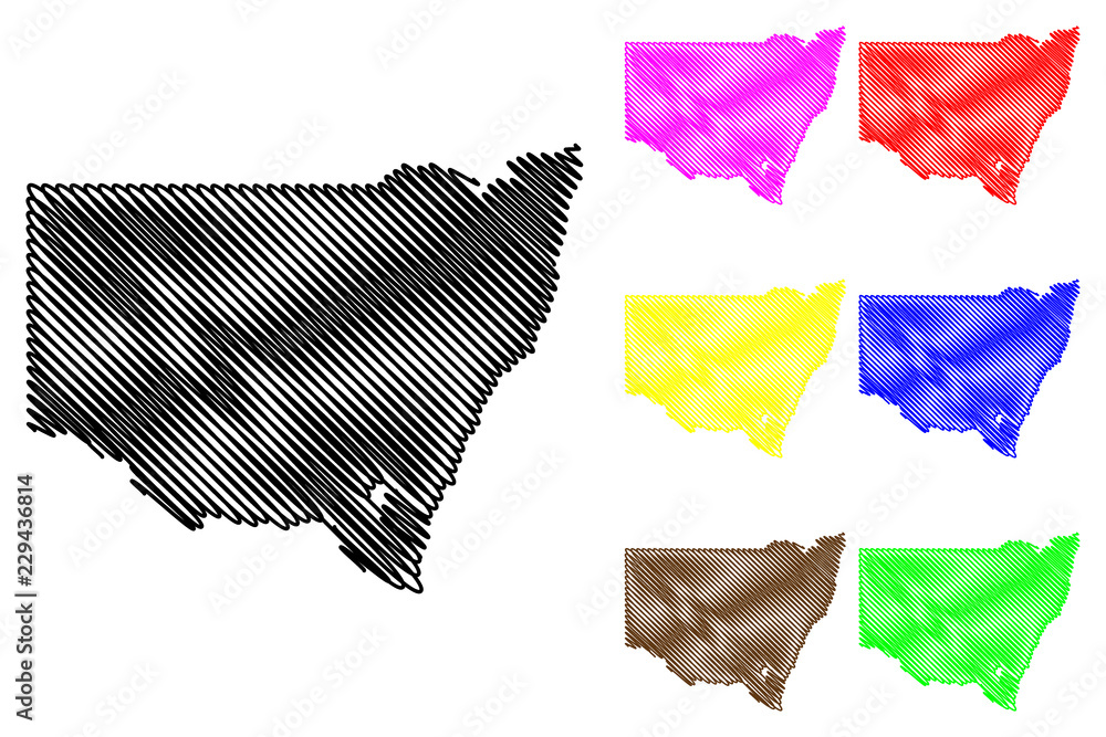 New South Wales (Australian states and territories, NSW) map vector ...