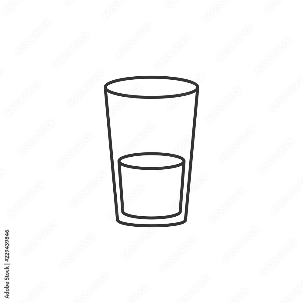 Glass Of Water Clip Art Black And White