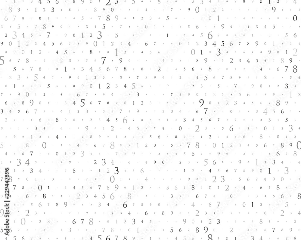Random Numbers 0 And 9 Background In A Matrix Style Binary Code Pattern With Digits On Screen