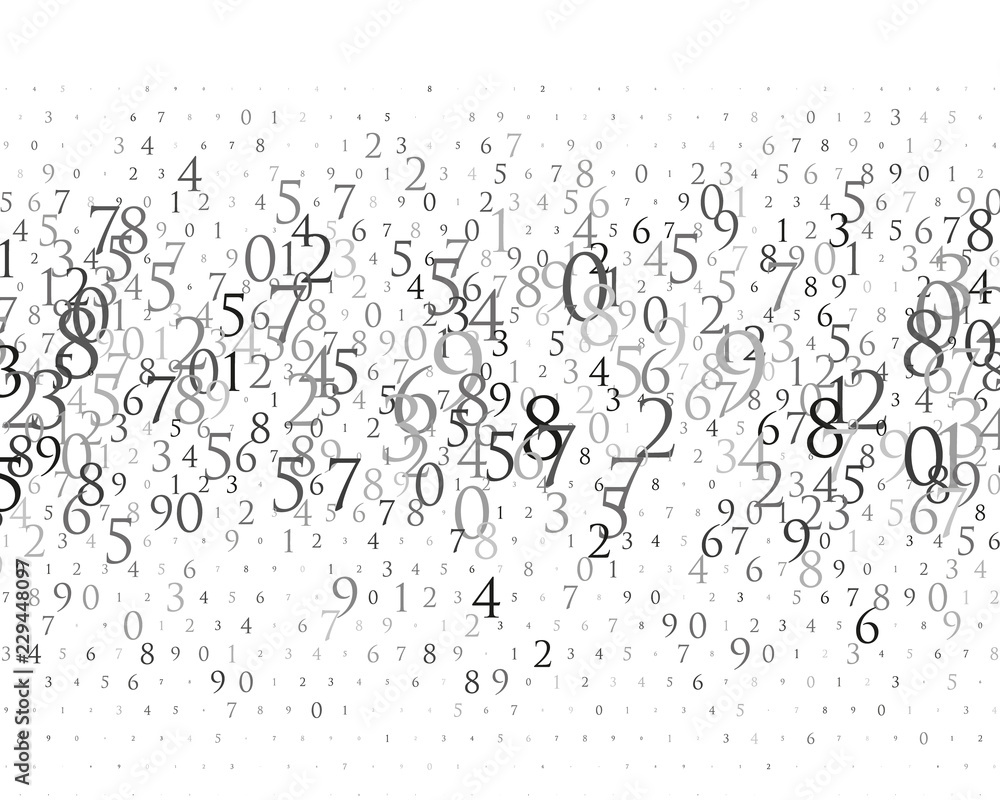 Random numbers 0 and 9. Background in a matrix style. Binary code ...